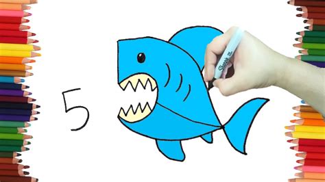 Como Dibujar Un Tiburon A Partir Del Numero Dibujos Con Letras Para