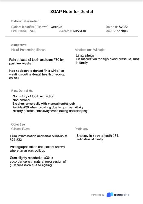 Dental Chart Note Templates Printable Dental Hygienist Dental Hygiene