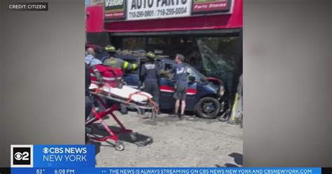 Car Crashes Into Bronx Building Person Seriously Hurt Cbs New York