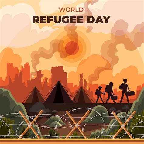 Illustration De La Journ E Mondiale Des R Fugi S Vecteur Gratuite