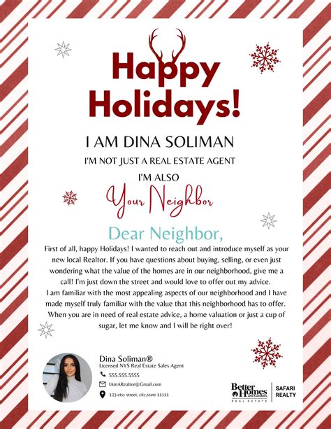 Dear Neighbor Holiday Loan Officer Letter Realtor Newsletter TEMPLATE