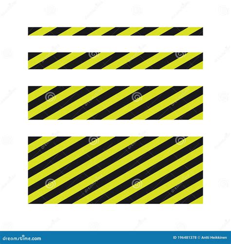 Black And Yellow Diagonal Stripe Vector Icon Collection Seamless