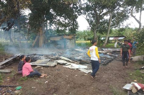 Diduga Korsleting Listrik Rumah Warga Lubuk Pinang Ludes Terbakar