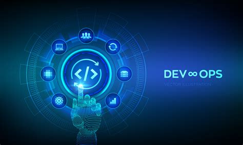Devops Agile Development And Optimisation Concept On Virtual Screen