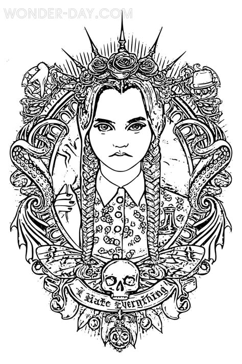 Disegni da colorare di Mercoledì Addams 22 Disegni da colorare