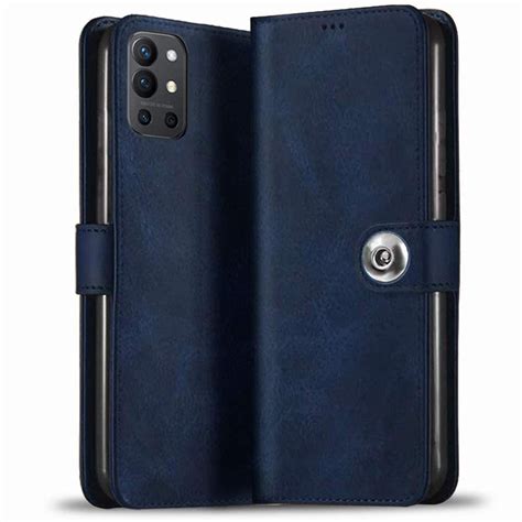 TheGiftKart Genuine Leather Finish Flip Back Cover Case For OnePlus 9R