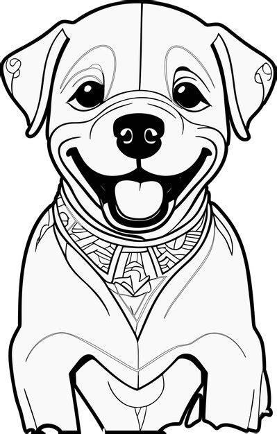 Desenhos Para Colorir De Cachorro Vetor Premium