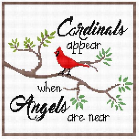 Counted Cross Stitch PDF Pattern Cardinals Appear When Angels Are Near