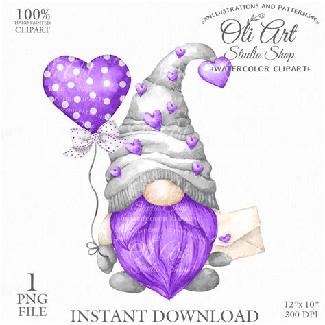 Valentine S Day Gnome Clip Art Cute Characters Hand Drawn Inspire
