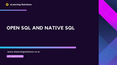 differentiate between open sql and native sql