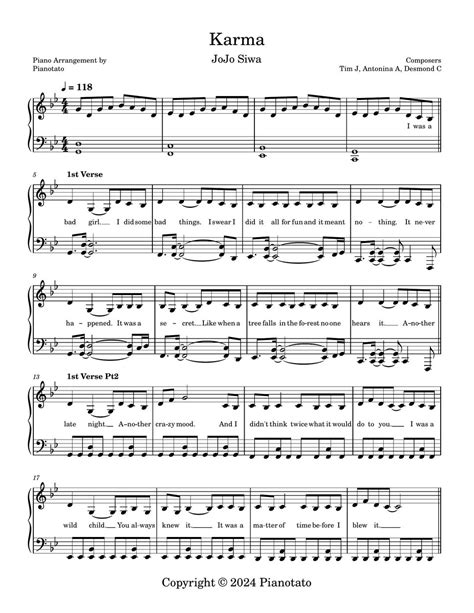 JoJo Siwa Karma Sheets By Pianotato
