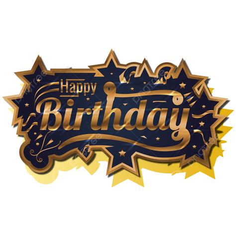 Golden 3d Happy Birthday Text Luxury Style Vector 3d Birthday Happy