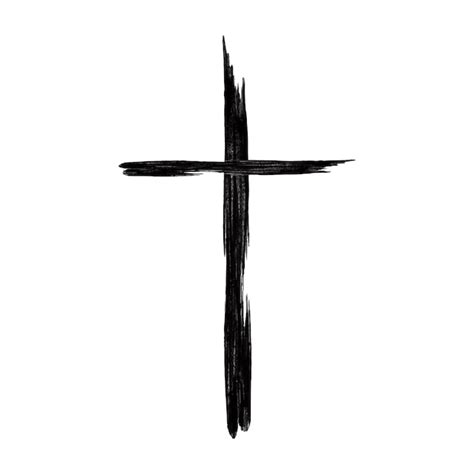 Icono De Cruz Grunge Negra Dibujado A Mano Signo De Cruz Cristiana