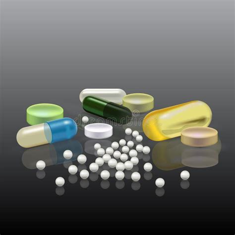 Realistic 3d Pills Pharmacy Antibiotic Vitamins Tablet Capsule