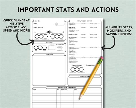 Dnd Character Sheet Printable 5e Dnd Character Journal Dnd Player