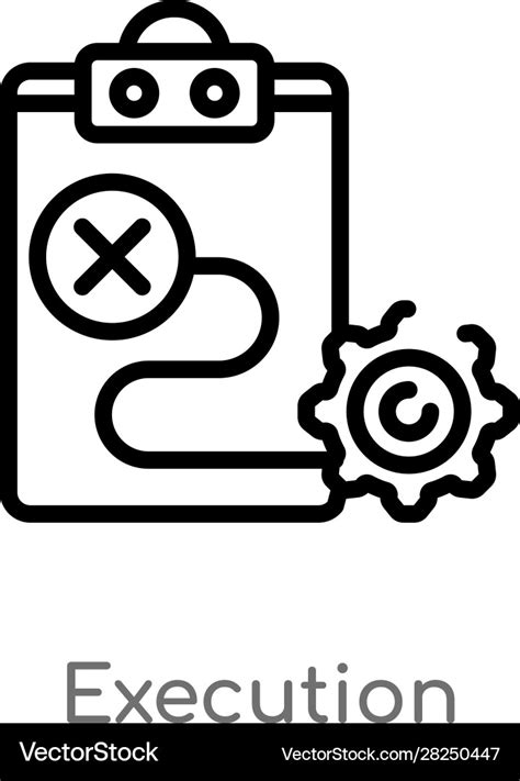 Outline Execution Icon Isolated Black Simple Line Vector Image