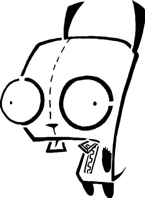 Gir Invader Zim Stencil By Xplict91 On DeviantArt Mini Tattoos Black