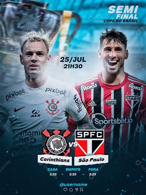 Futebol Corinthians X São Paulo Social Media PSD Editável download