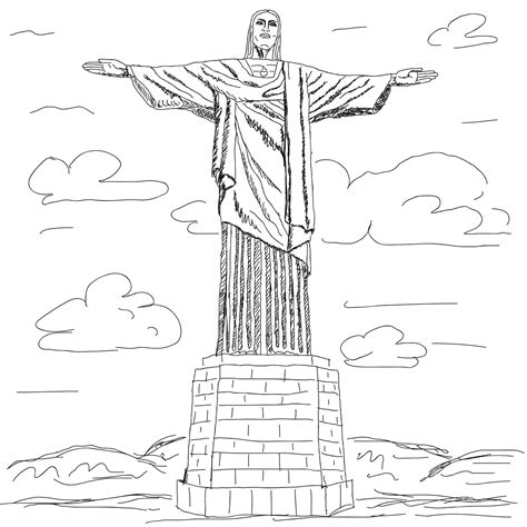 Cristo Redentor Para Colorir