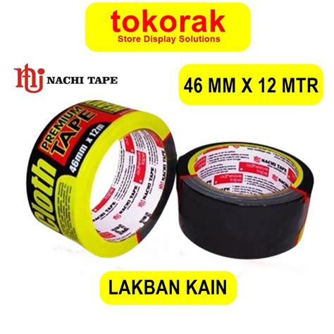 Jual Nachi Lakban Kain Inch Hitam Cloth Tape Mm X Meter Mm