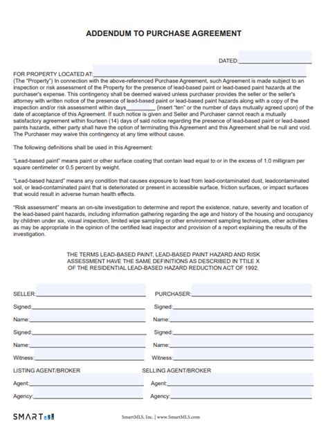 Addendum To Purchase Agreement The SmartDesk