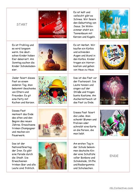 Domino Feste allgemeine Deutsch DAF Arbeitsblätter pdf doc