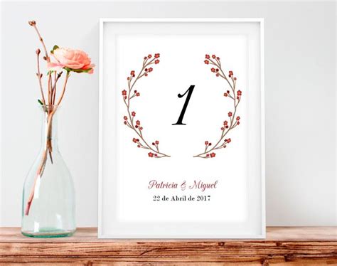 Meseros para Boda Personalizados Descarga Instantánea Numeros para