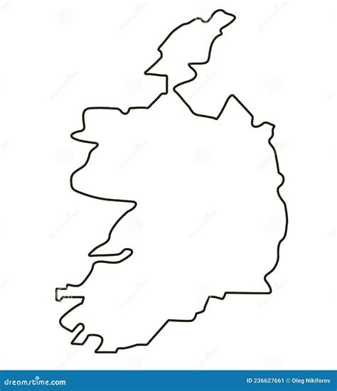 Ireland Outline Map National Borders Vector Illustration
