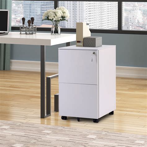 2 Drawer Mobile File Cabinet With Lock Metal Filing Cabinet For Legal