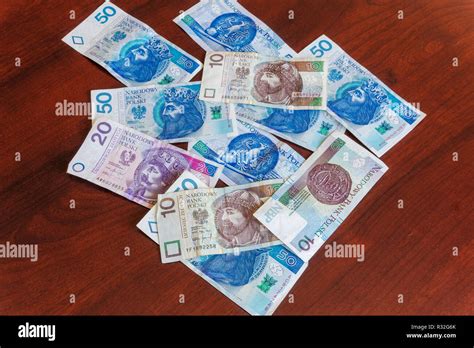 Polnischer Zloty zl Geld Banknoten Offizielle Währung in Polen Code