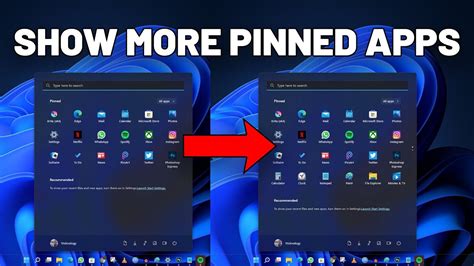 How To Show More Pinned Apps In Windows Start Menu Youtube