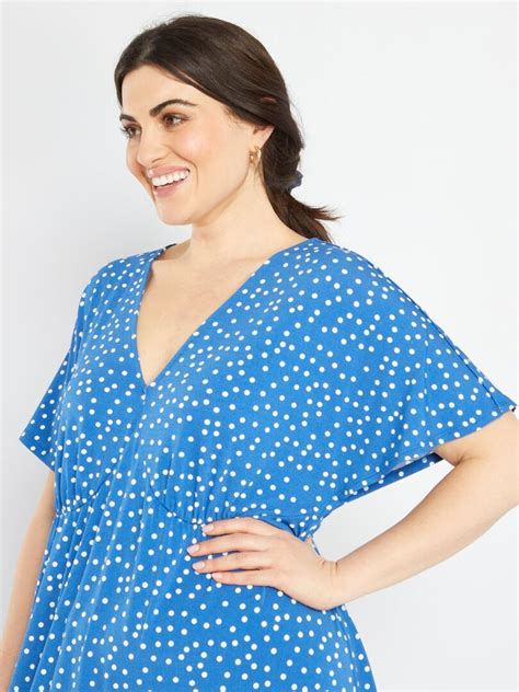 Robe Longue Avec Imprim Bleu Kiabi