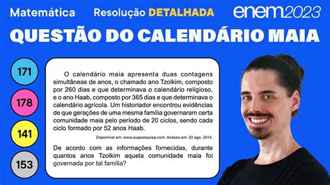 Quest O Do Calend Rio Maia Enem Matem Tica Detalhada Raz O