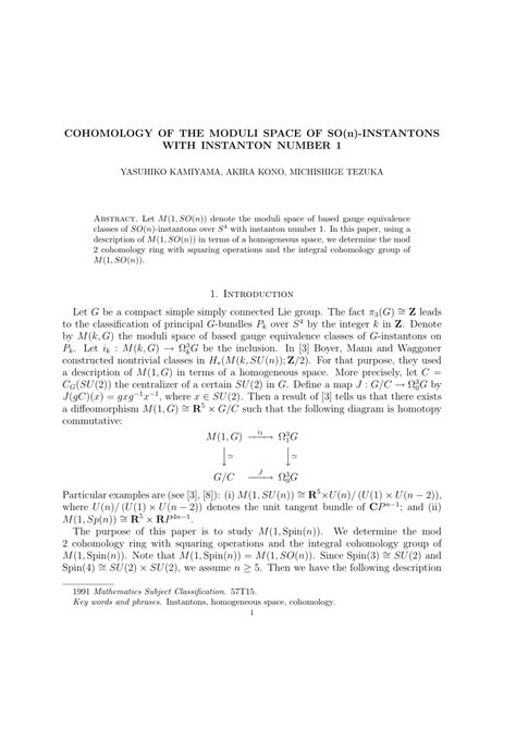 pdf cohomology of the moduli space of so n instantons with instanton number 1