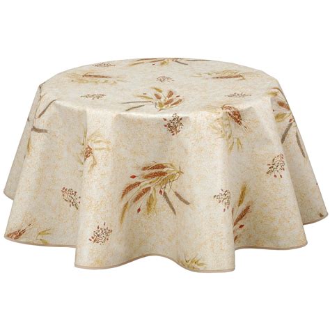 Nappe en toile cirée ronde provençale moisson diam 150 cm beige