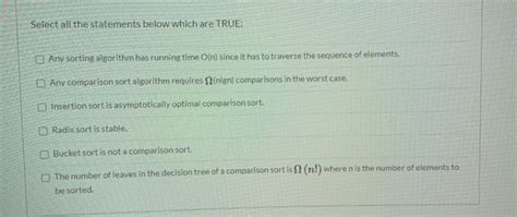solved select all the statements below which are true any