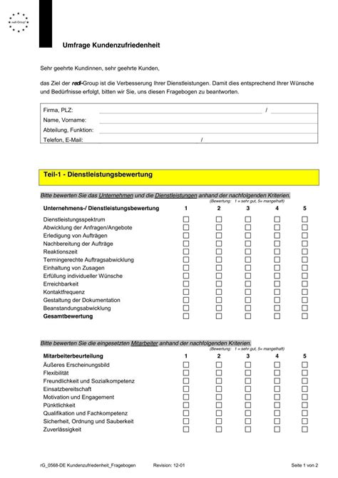 Liegende Ablage Kundenbefragung Fragebogen Muster