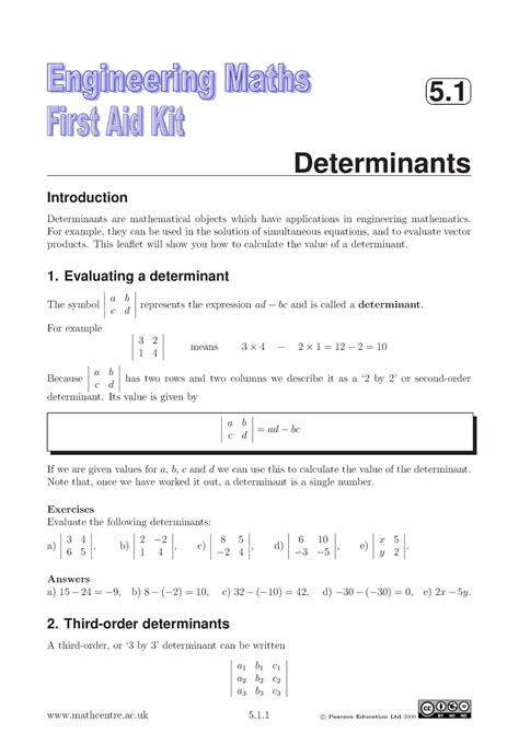 determinants lecture notes 4 ☞ 5 determinants introduction determinants are mathematical