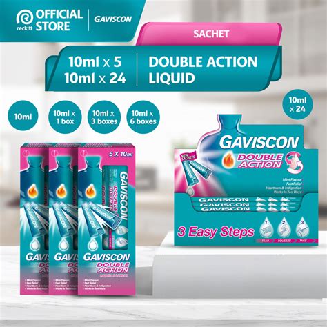 Gaviscon Double Action Liquid Sachet 10ml 10ml X5 10ml X15 10ml X30