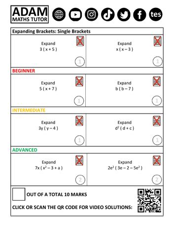 gcse expanding brackets lesson bundle teaching resources