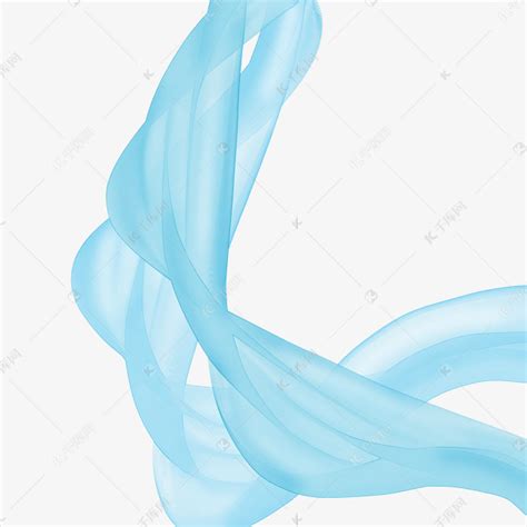 长春蓝色飘逸半透明丝带装饰素材图片免费下载 千库网