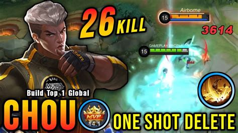 26 Kills Offlane Chou Full Damage Build ONE SHOT DELETE Build Top