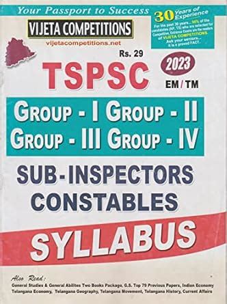 Tspsc Group I Ii Iii Iv Sub Inspectors Constables Syllabus