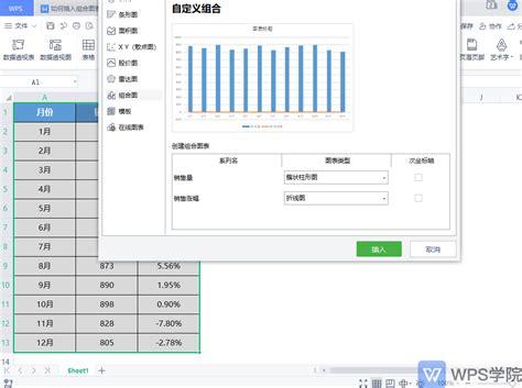 如何插入组合图表