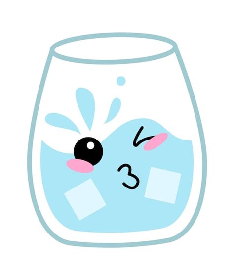 Personaje De Dibujos Animados Vaso De Agua Ilustraci N Vectorial