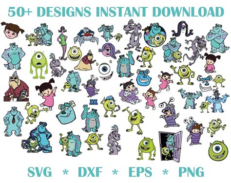 Monsters Inc Svg Sully Svg Mike Svg Boo Svg Characters Etsy