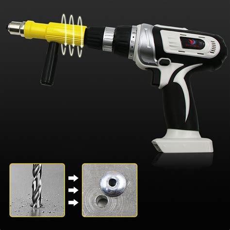 Electric Rivet Nut Gun Cordless Drill Kit Adapter Riveting Tool Insert