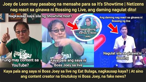 Joey De Leon May Pasabog Na Mensahe Sa It S Showtime Netizens Napa