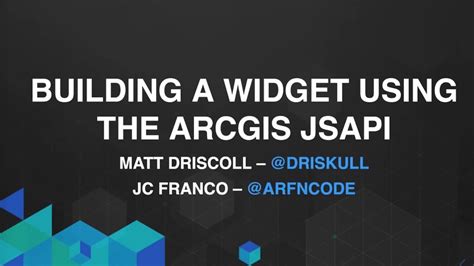 building a widget using the arcgis api for javascript youtube