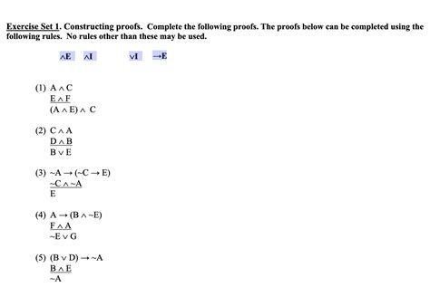 solved exercise set 1 ﻿constructing proofs complete the